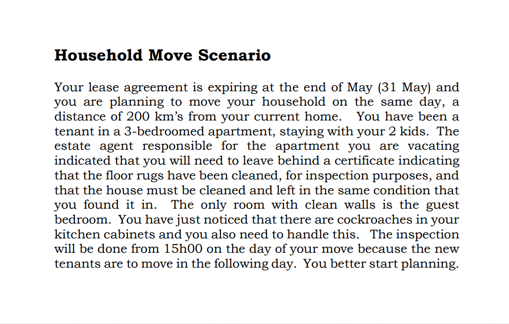 Solved Household Move Scenario Your lease agreement is | Chegg.com