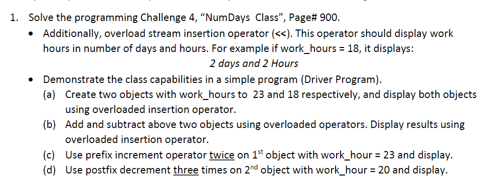 1 Solve The Programming Challenge 4 “numdays 