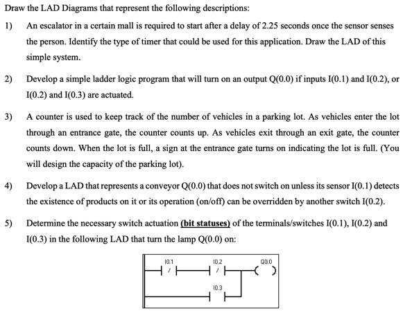 Draw the LAD Diagrams that represent the following | Chegg.com