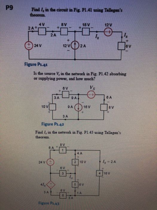 Solved P9 Find I, in the circuit in Fig, Pl.41 uwing | Chegg.com