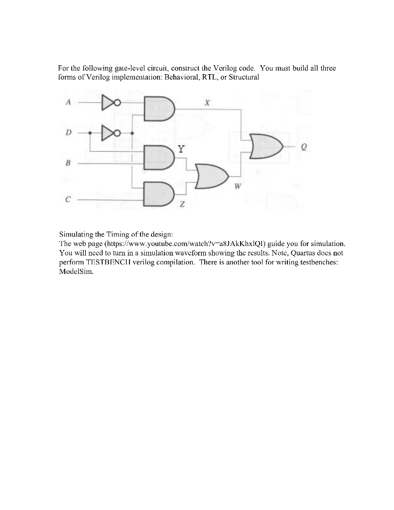 Solved ELEC 3651 Lab 1 - Verilog Introduction The purpose of | Chegg.com