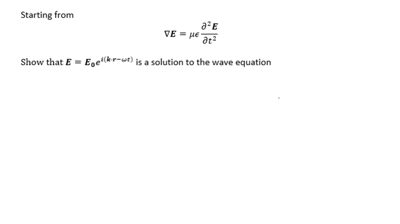 [Solved]: Starting from \[ \nabla \boldsymbol{E}=\mu \epsi