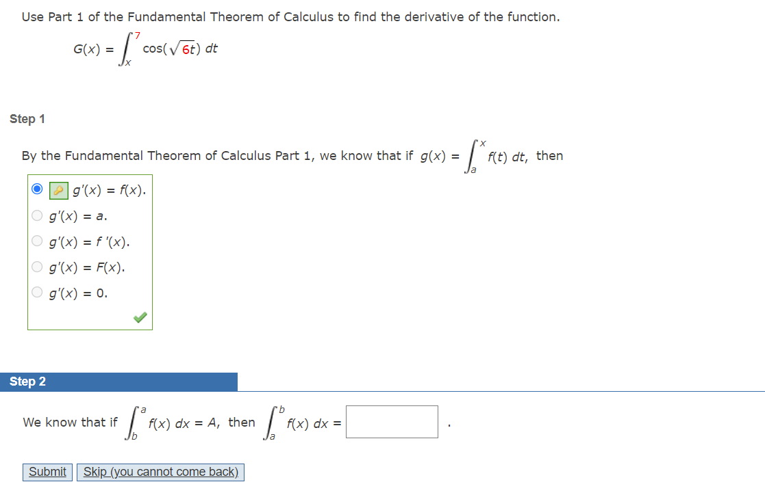 Solved Use Part 1 of the Fundamental Theorem of Calculus to | Chegg.com