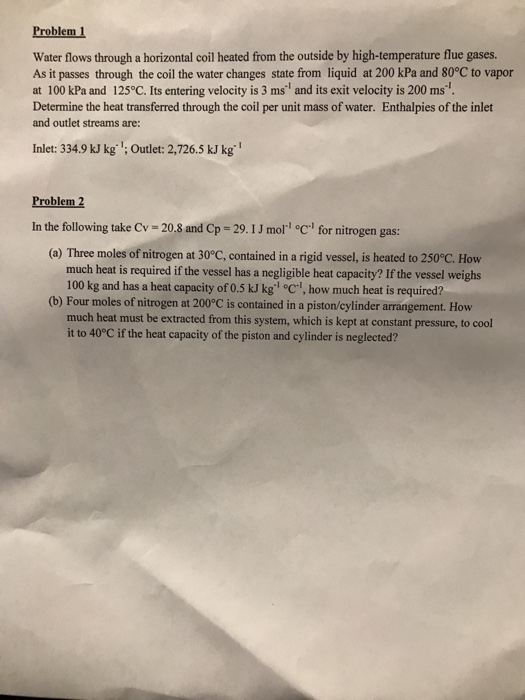 Solved Problem 1 Water flows through a horizontal coil | Chegg.com