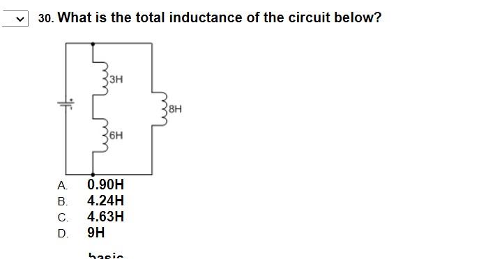Solved 30. What is the total inductance of the circuit | Chegg.com