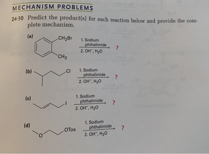 Solved MECHANISM PROBLEMS 24-30 Predict the product(s) for | Chegg.com