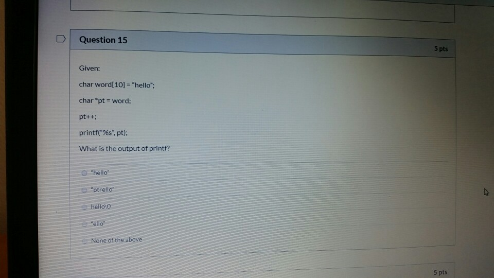 Solved U Question 13 Declare: char word[10]: The code to | Chegg.com