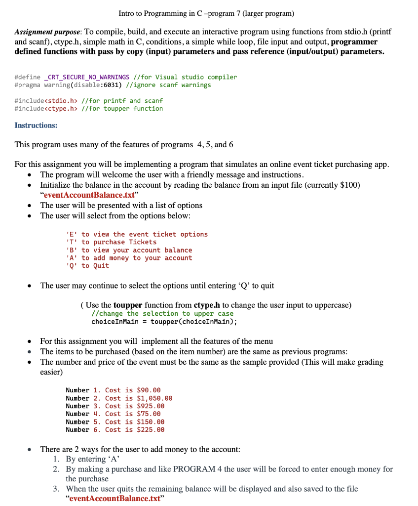 Solved PROGRAMMING IN C (THIS SAME QUESTION ON CHEGG IS | Chegg.com