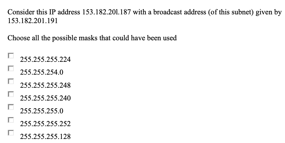Solved Consider this IP address 173.53.184.24. Which of the | Chegg.com