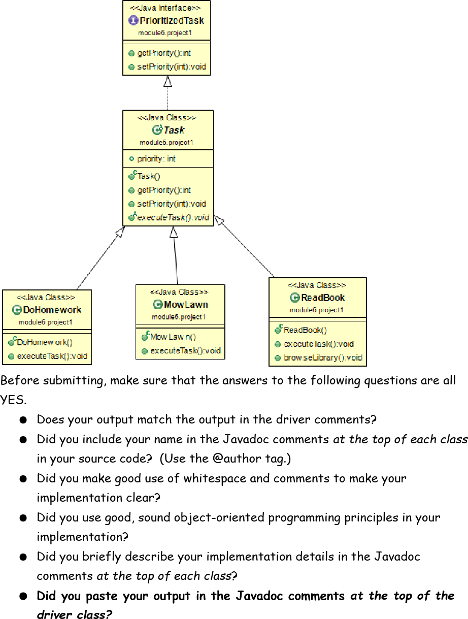 Solved Module 6 Project 1: Polymorphism (20 pts.) Concepts | Chegg.com