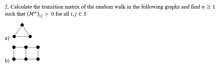 Solved 2. Calculate the transition matrix of the random walk | Chegg.com
