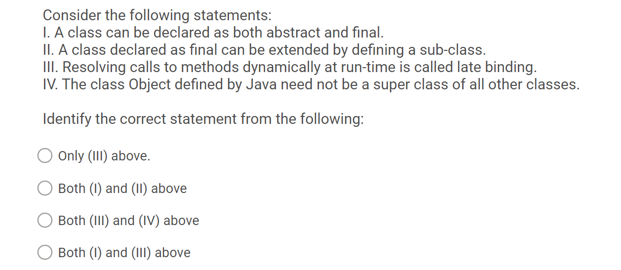 Solved Consider the following statements: 1. A class can be | Chegg.com
