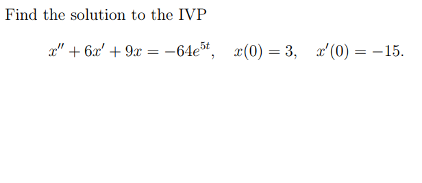 Solved Find the solution to the IVP | Chegg.com