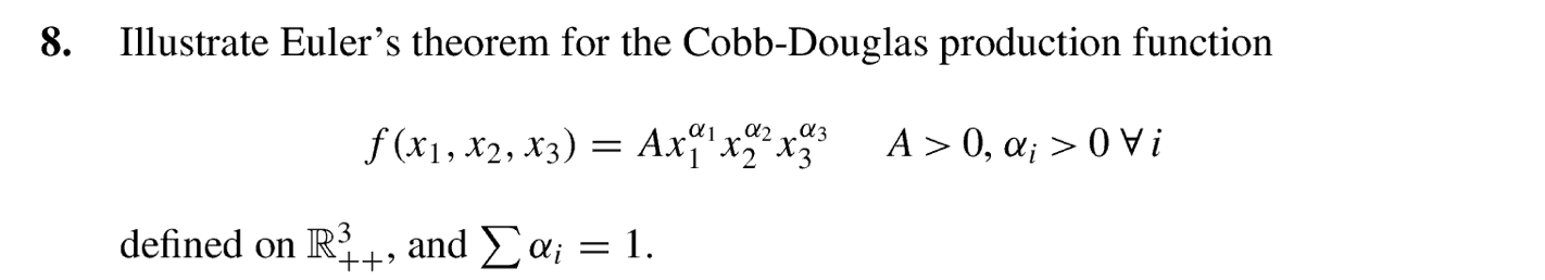 Solved 8. Illustrate Euler's theorem for the Cobb-Douglas | Chegg.com