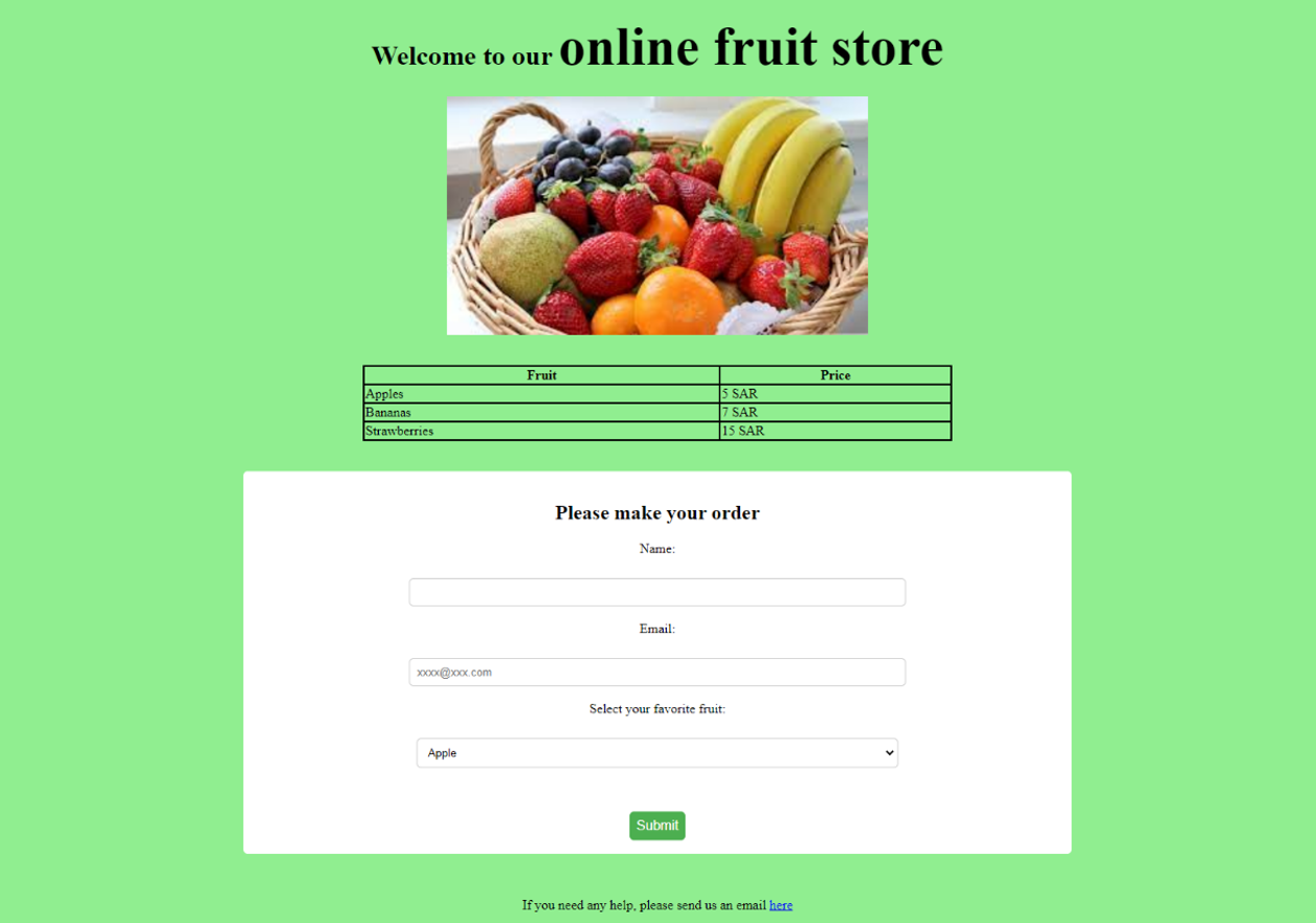 Solved Welcome to our Ondie fruit store Please make your | Chegg.com