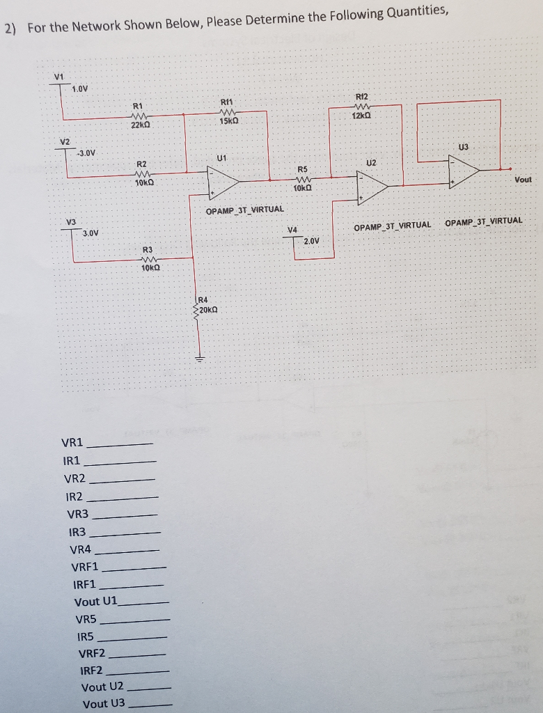 Solved 2) For the Network Shown Below, Please Determine the | Chegg.com
