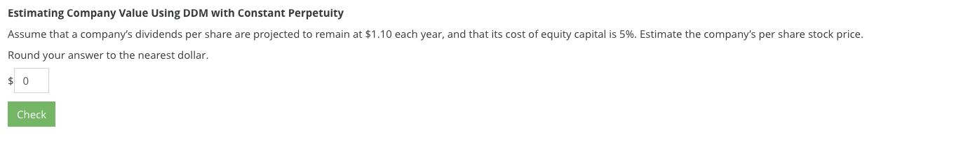 Solved Estimating Company Value Using DDM with Constant | Chegg.com
