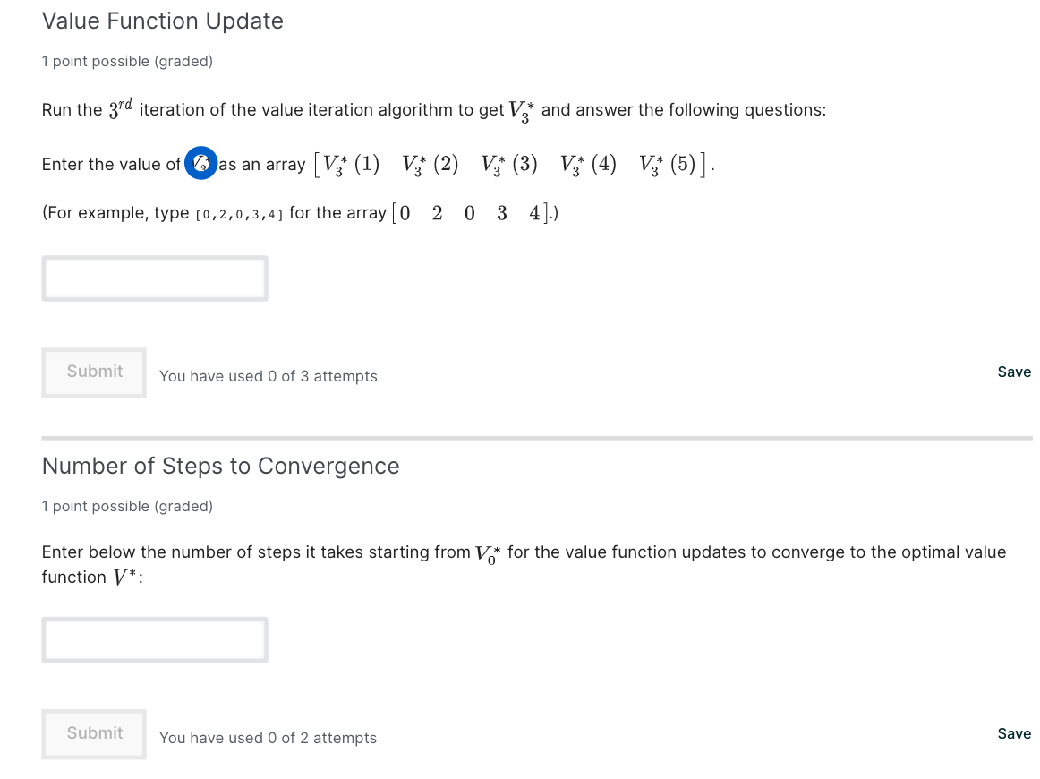 Solved Recall From Lecture The Value Iteration Update Rule 5261