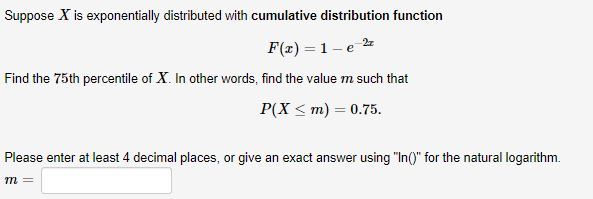 Solved Suppose X is exponentially distributed with | Chegg.com