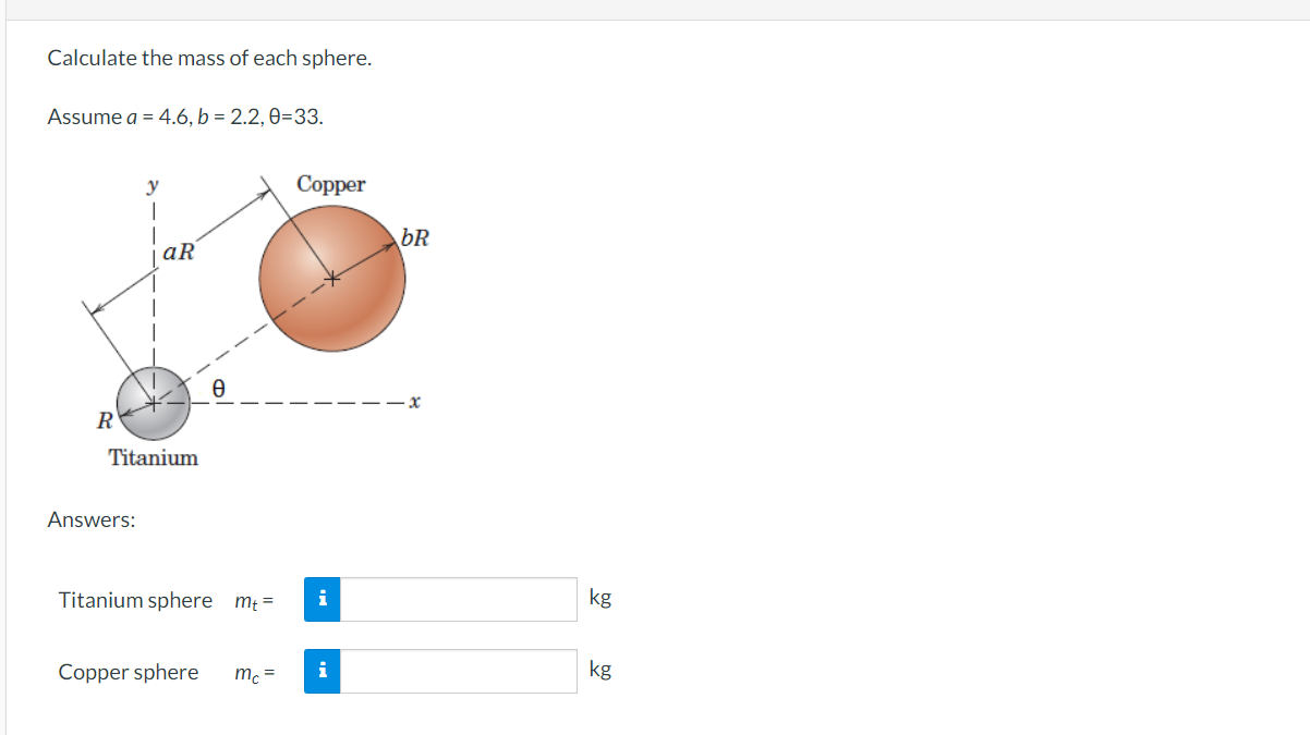 Two uniform spheres are positioned as shown. | Chegg.com