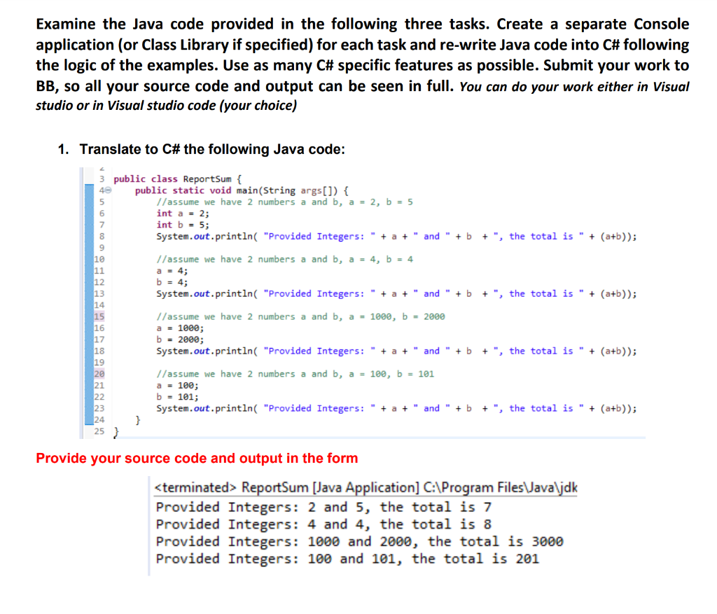 Solved Examine the Java code provided in the following three | Chegg.com