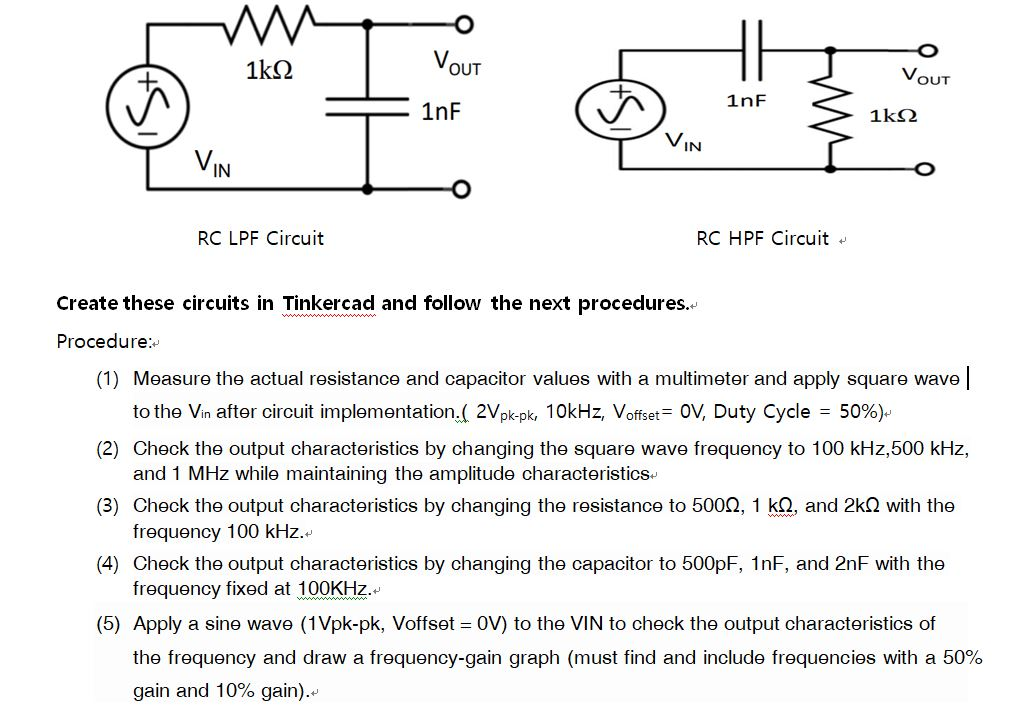 Solved Please help me to create LPF and HPF circuits | Chegg.com