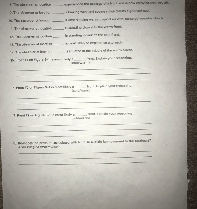 Solved Problem-Solving Module #3: Cold Fronts and Warm | Chegg.com