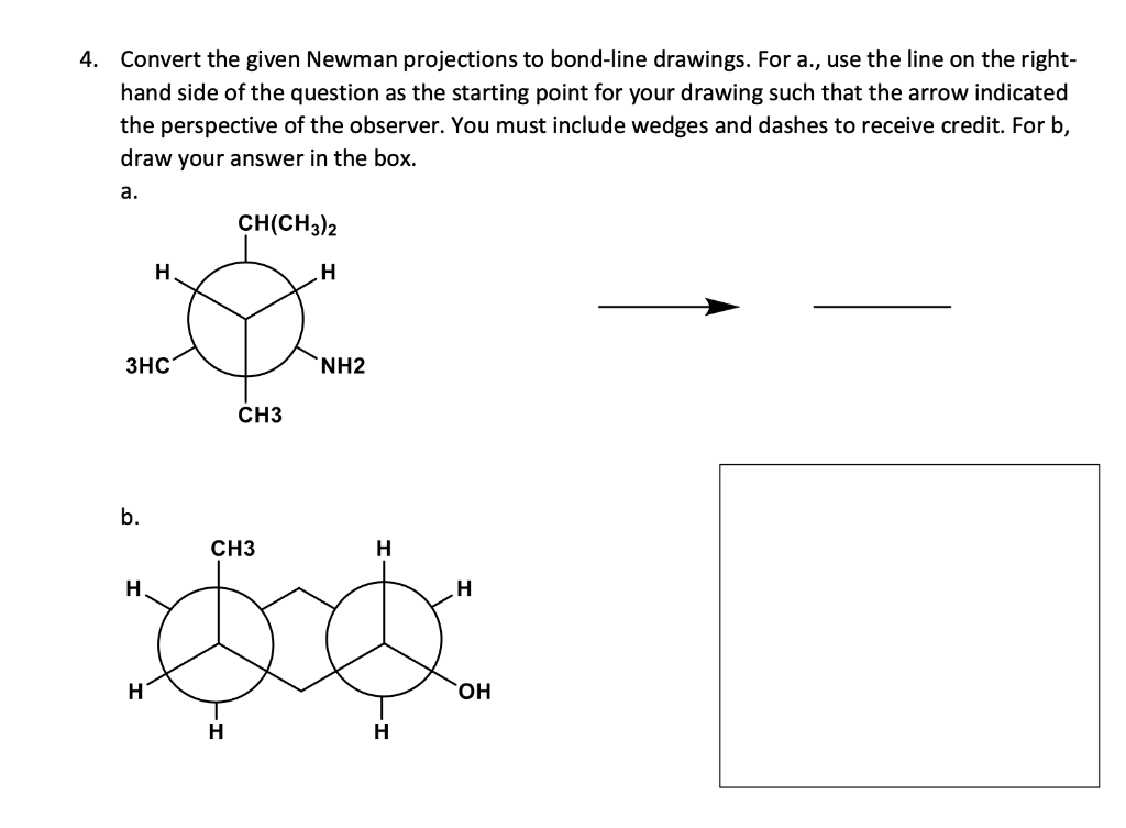 Solved Convert the given Newman projections to bond-line | Chegg.com