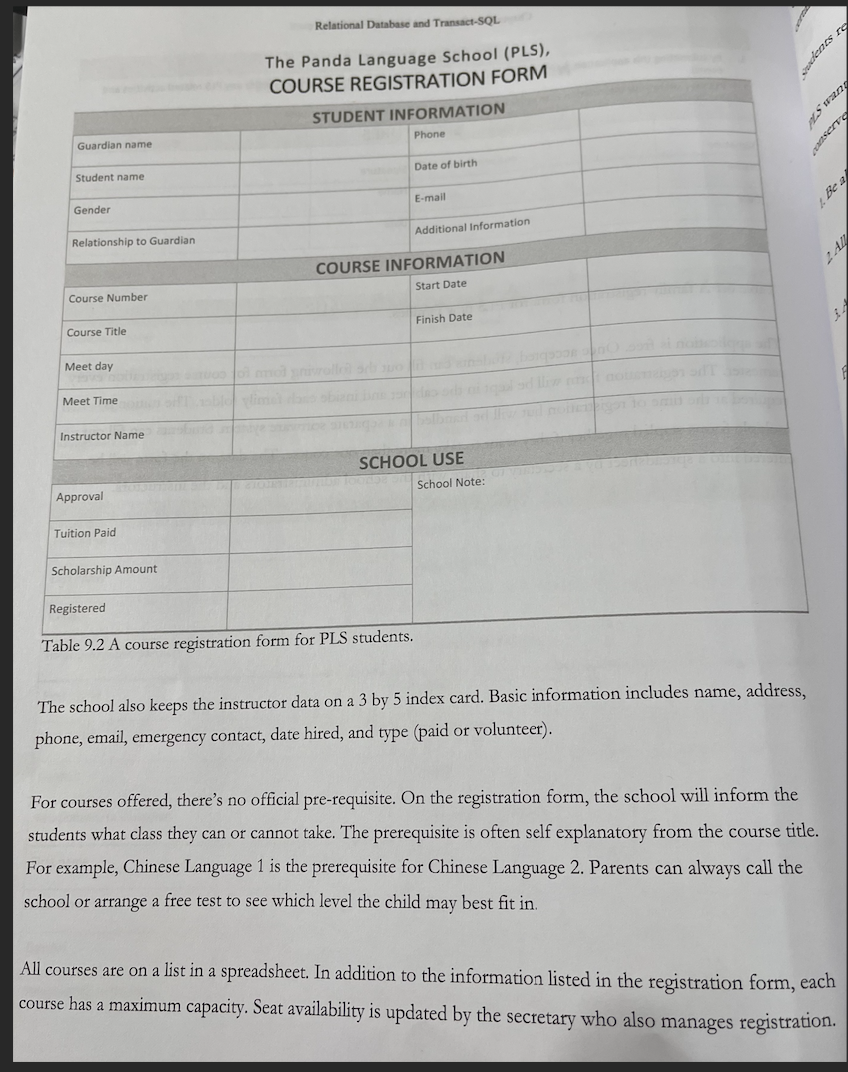 Solved Complete physical design by writing T-SQL code to | Chegg.com