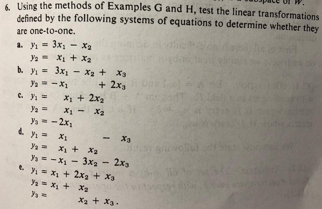 Solved 8. Using Example I, test the linear transformations | Chegg.com