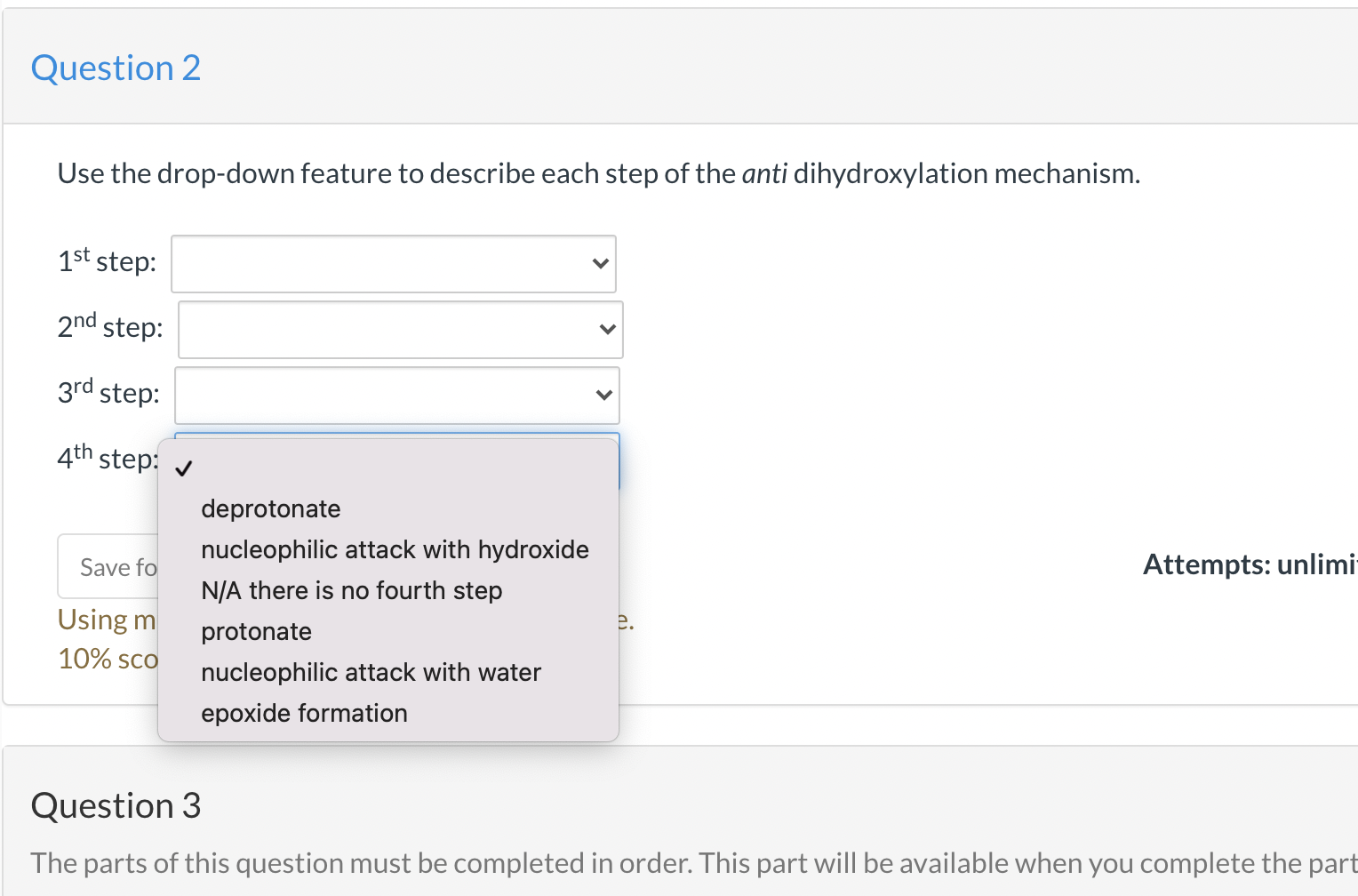 Solved Question 2 Use the drop-down feature to describe each | Chegg.com