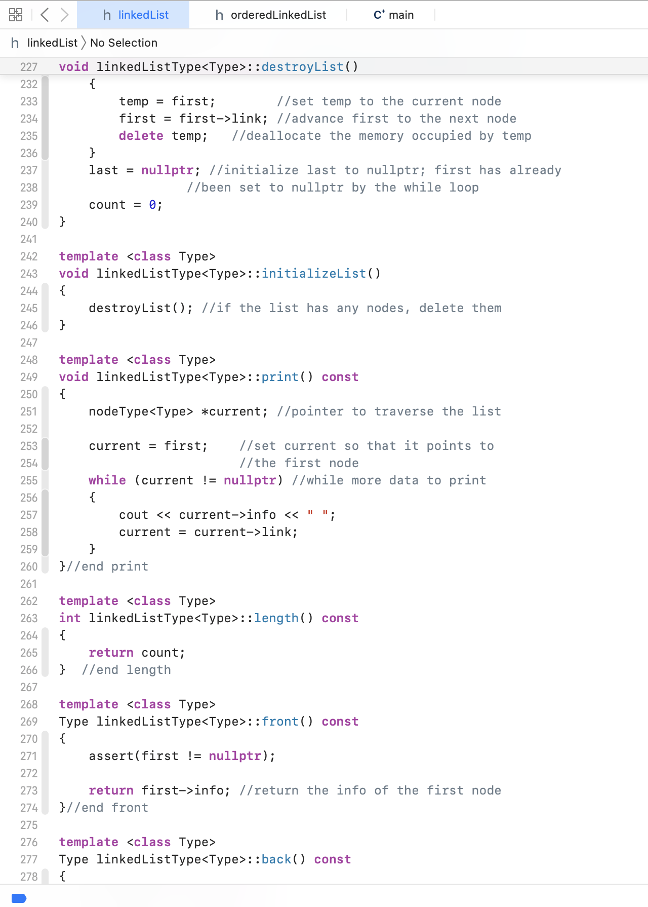 Solved Extend a class linkedListType by updating the | Chegg.com