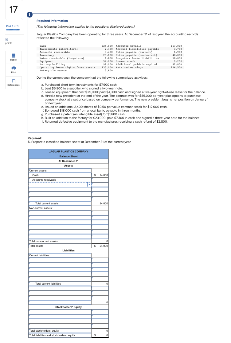 Solved Required information [The following information | Chegg.com