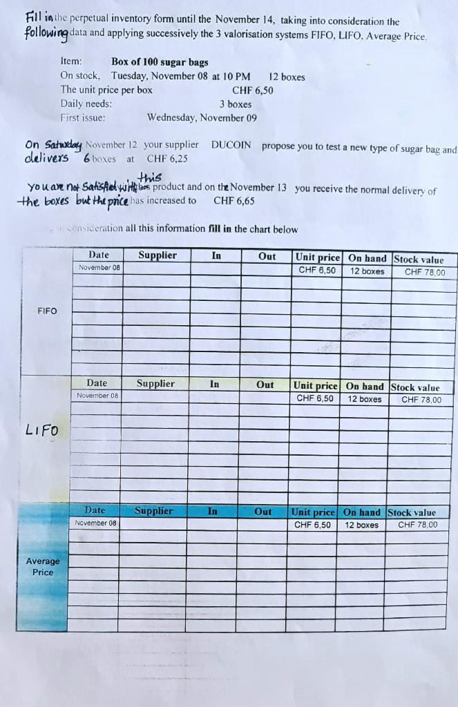 Solved Fill in ihe perpetual inventory form until the | Chegg.com