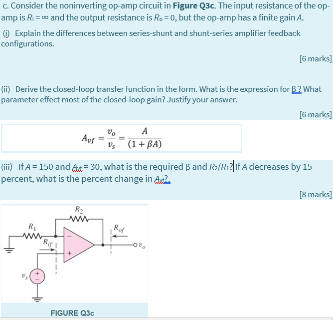 Solved C. Consider the noninverting op-amp circuit in Figure | Chegg.com