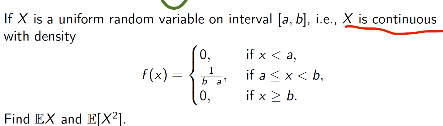 Solved If X is a uniform random variable on interval [a,b], | Chegg.com