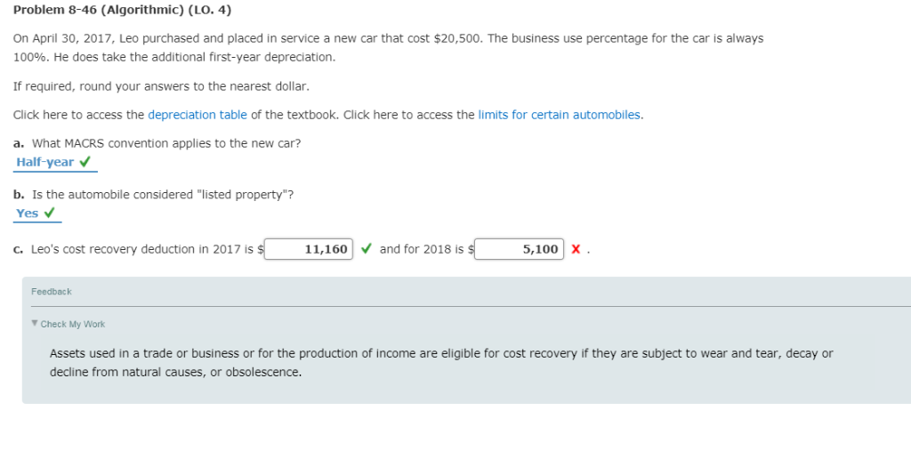 Solved Problem 8-46 (Algorithmic) (LO. 4) On April 30, 2017, | Chegg.com Solved Problem 8-46 (Algorithmic) (LO. 4) On April 30, 2017, | Chegg.com
