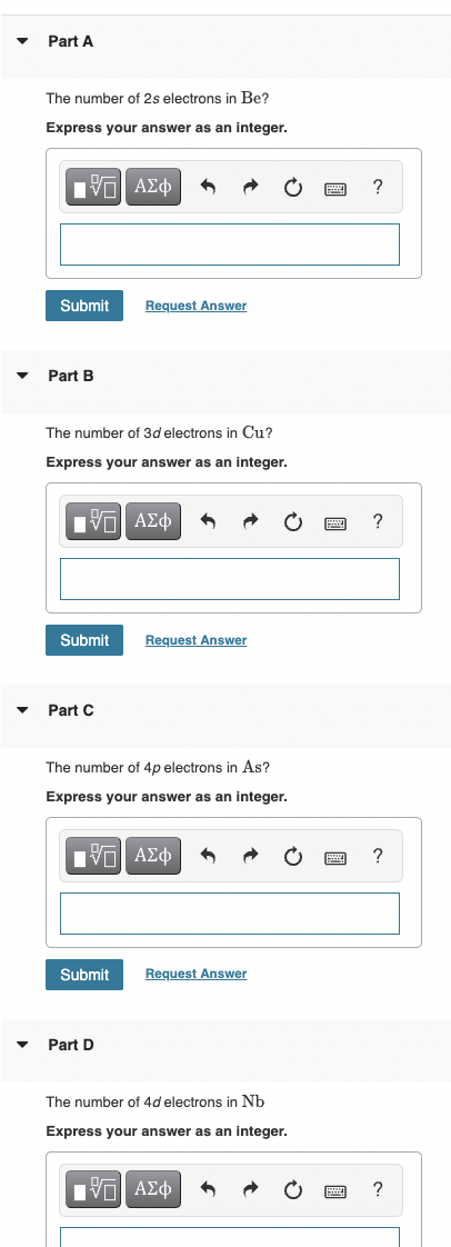 Solved The number of 2s electrons in Be ? Express your | Chegg.com