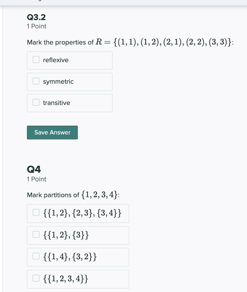 Solved 1 Point Mark the properties of | Chegg.com