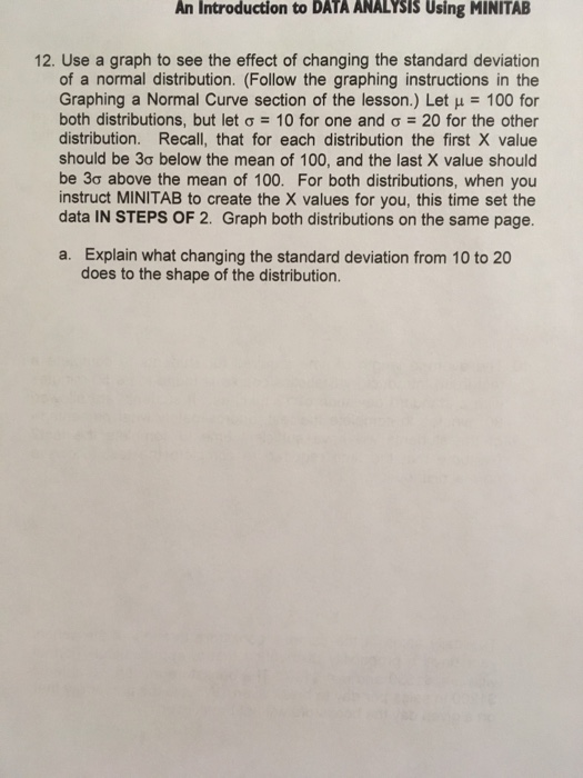 Solved An Introduction To Data Analysis Using Minitab 12