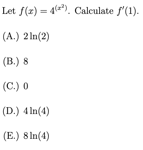 Solved Let f(x)=4(x2). ﻿Calculate | Chegg.com