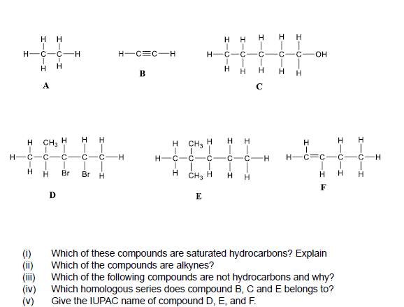 Solved (i) Which of these compounds are saturated | Chegg.com