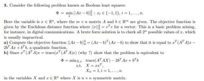3. Consider the following problem known as Boolean | Chegg.com