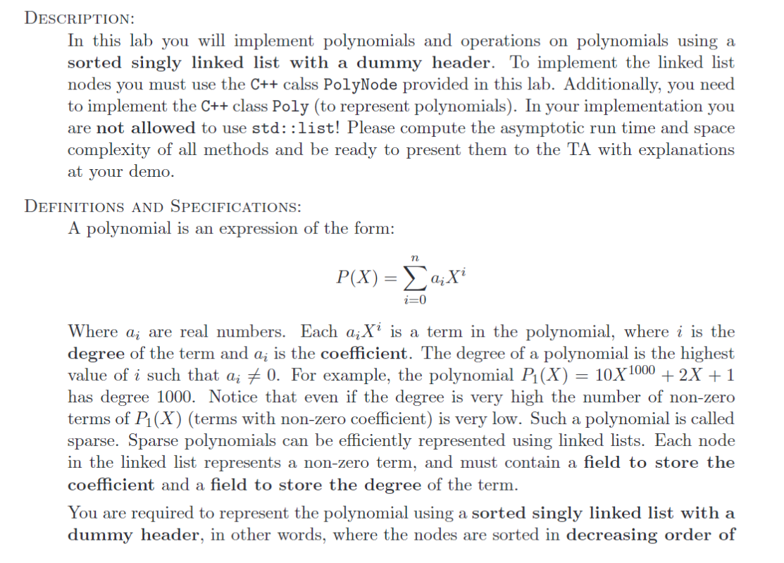 Solved DESCRIPTION: In this lab you will implement | Chegg.com