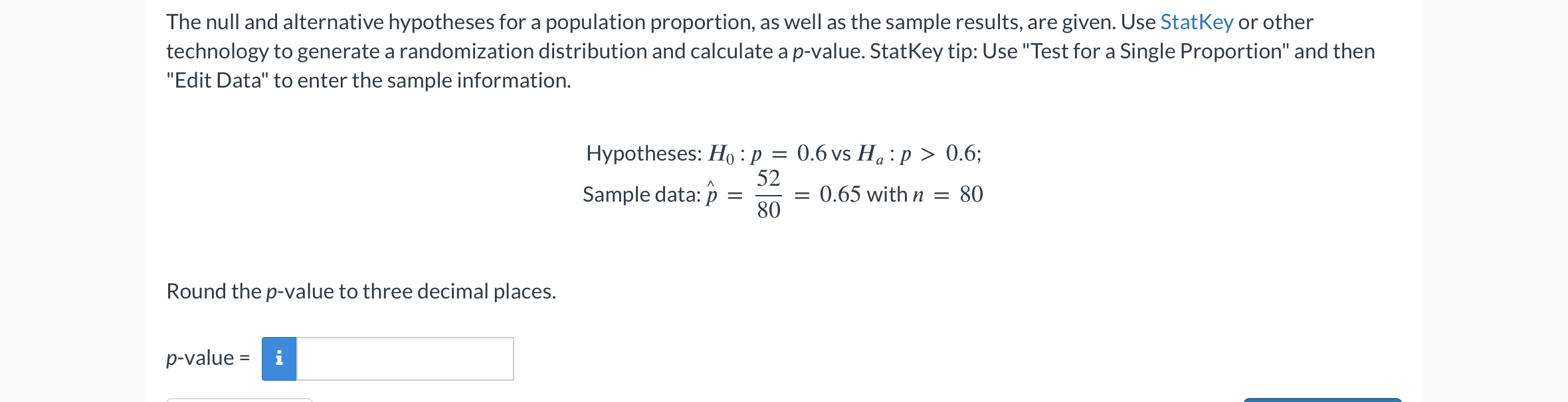 Solved The null and alternative hypotheses for a population | Chegg.com