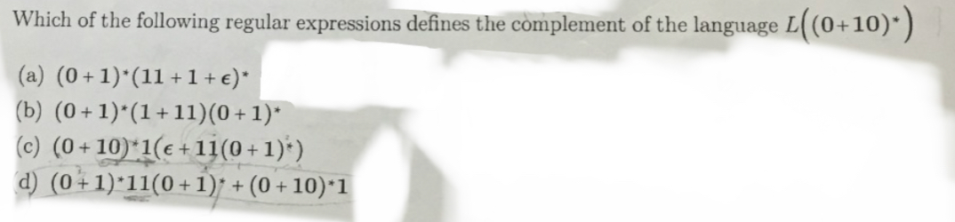 Solved Which of the following regular expressions defines | Chegg.com