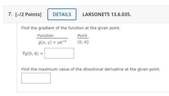Solved Find the gradient of the function at the given point. | Chegg.com
