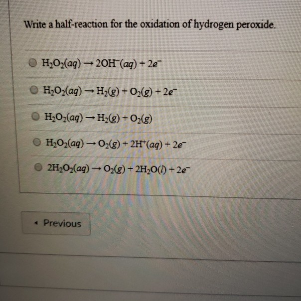 Solved Write a half-reaction for the reduction of aqueous | Chegg.com