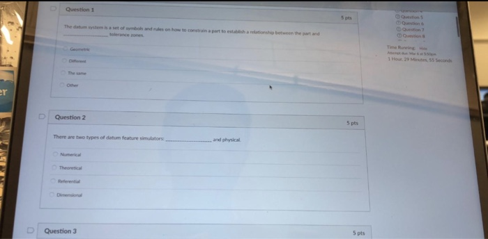 Solved Question Question & Question 1 5 pts The datum system | Chegg.com