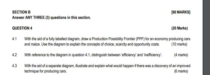 Solved SECTION B [60 MARKS] Answer ANY THREE (3) questions | Chegg.com